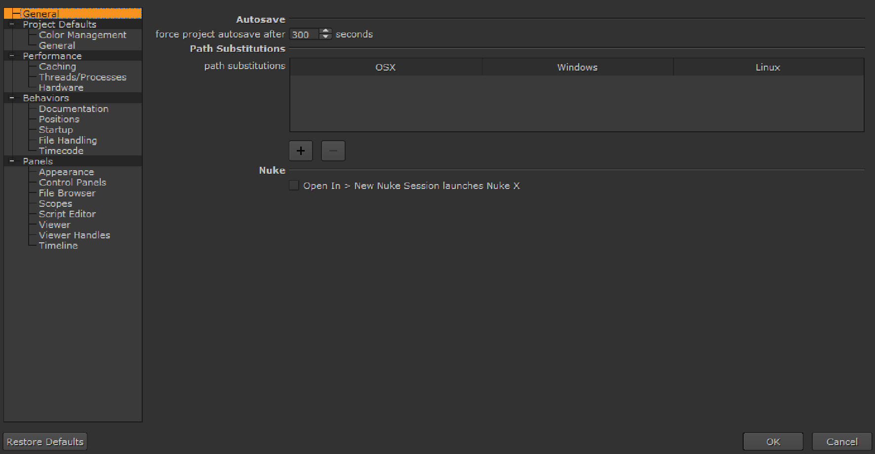 Workspace Preferences
