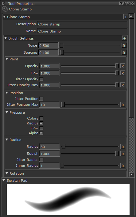Setting the Clone Stamp Options