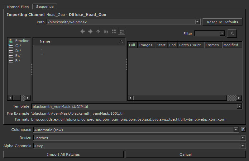 Import a Ptex Channel or Layer