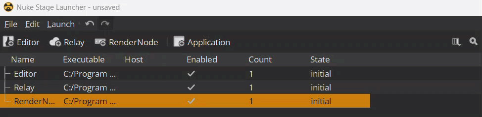 Launching Nuke Stage